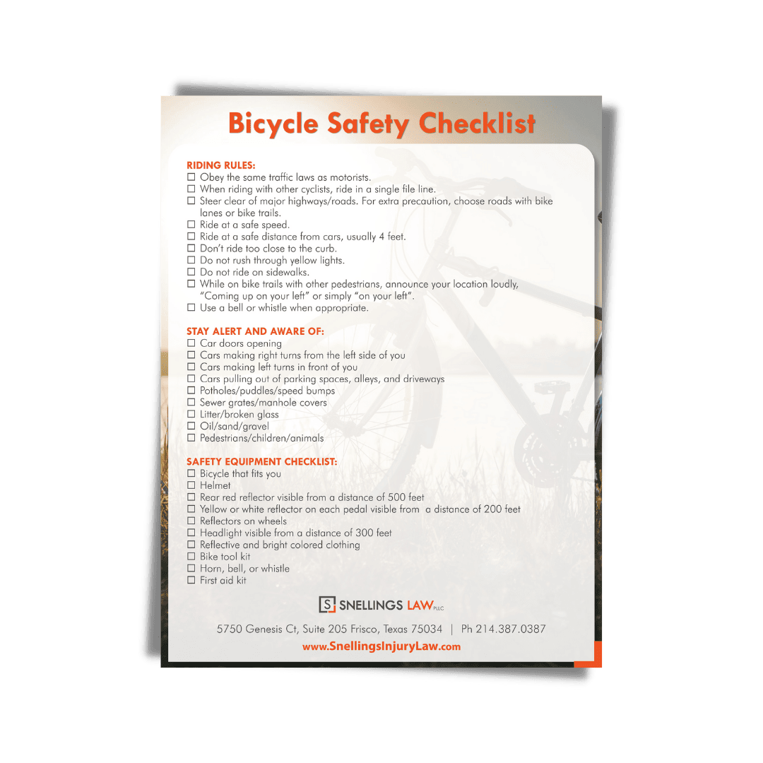 Bicycle Safety Checklist | Snellings Law
